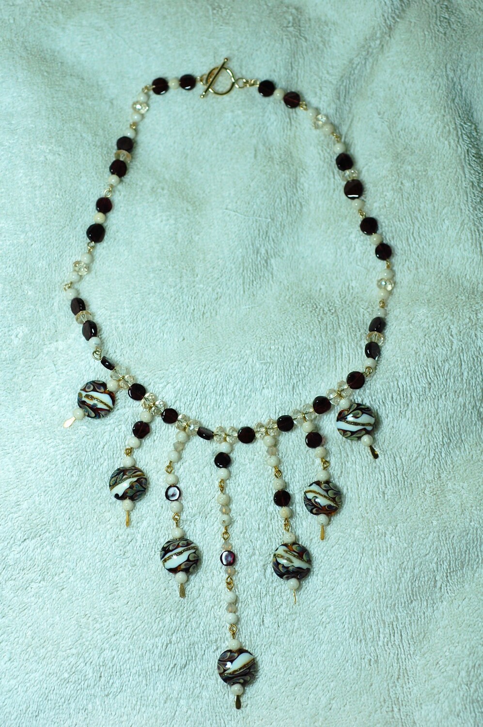 Grace Beads Garnet and Glass Necklace - Etsy