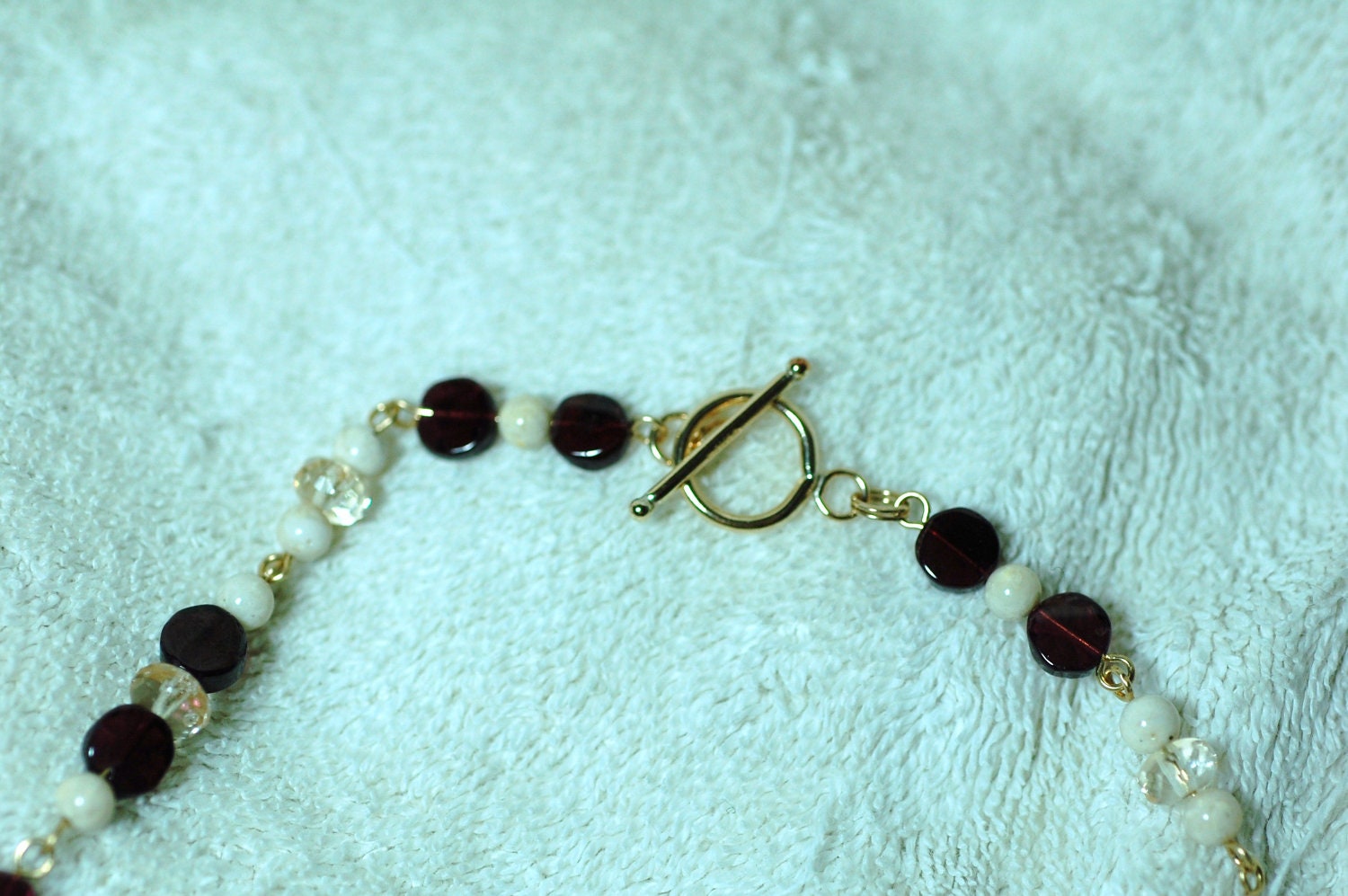 Grace Beads Garnet and Glass Necklace - Etsy