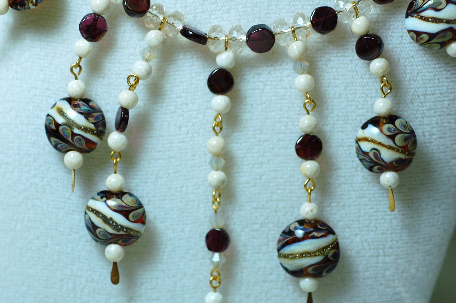 Grace Beads Garnet and Glass Necklace - Etsy