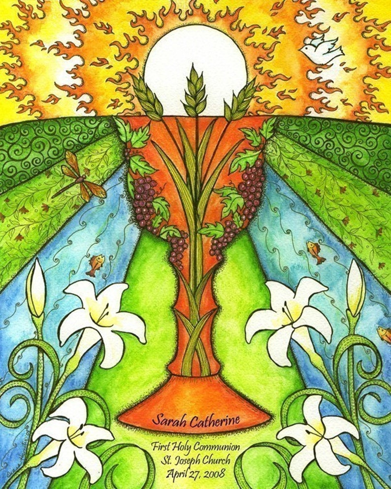 Personalized First Communion Gift 8 X 10 Art Print - Eucharist - Etsy