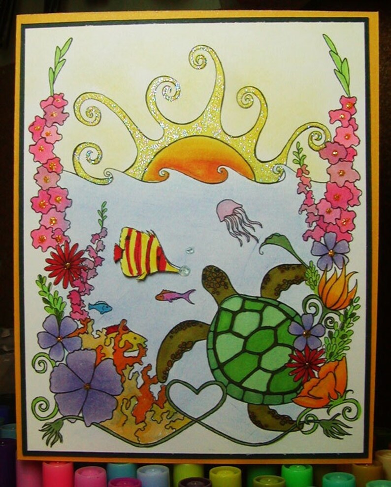 Tropical Vacation Digi Digital Stamp - Etsy