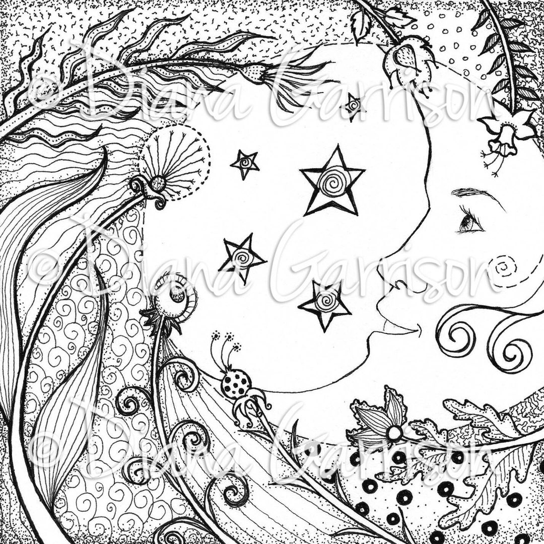 Moon Dance Digi Digital Stamp - Etsy