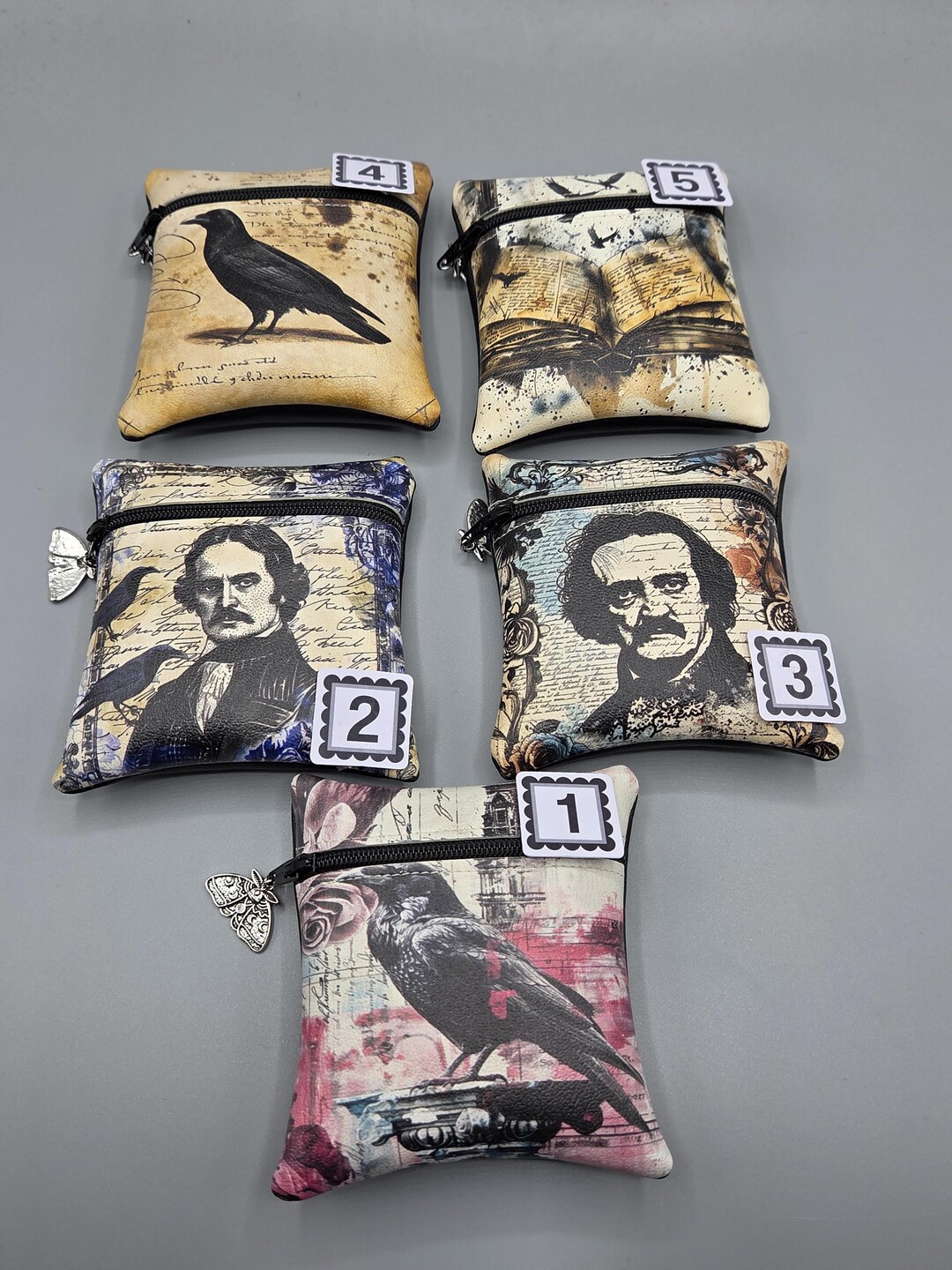 Edgar Allan Poe Coin Purse: Gothic Vegan Leather Zip Wallet - Etsy