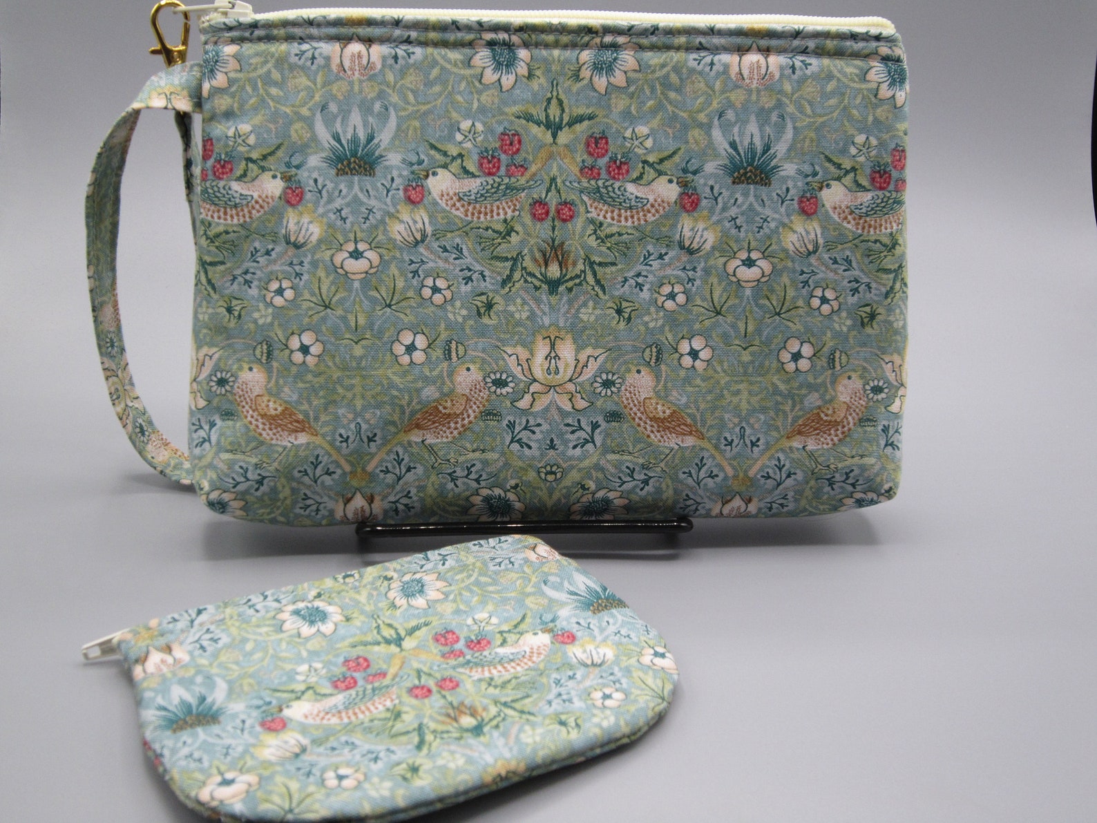 William Morris Inspired Strawberry Thief Bird Pouch Travel - Etsy