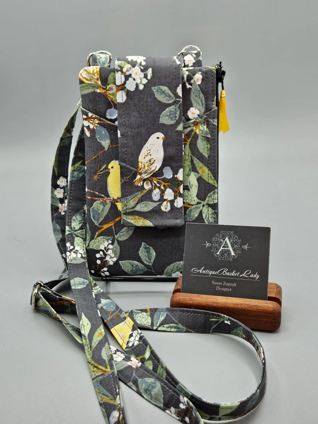 Small Crossbody Purse, Floral Cell Phone Purse, Bird Cell Phone ...