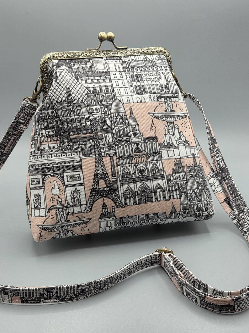 Paris Eiffel Tower Crossbody Purse, Paris Landmarks Crossbody Bag With ...