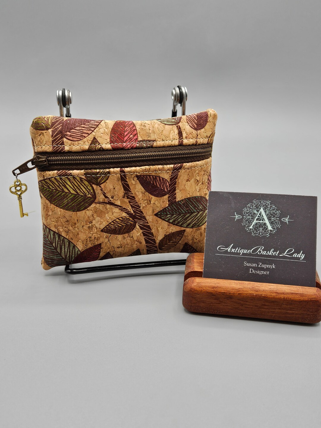 Colored Leaves Coin Purse Leaf Cork Coin Purse Card Zip Wallet Vegan ...
