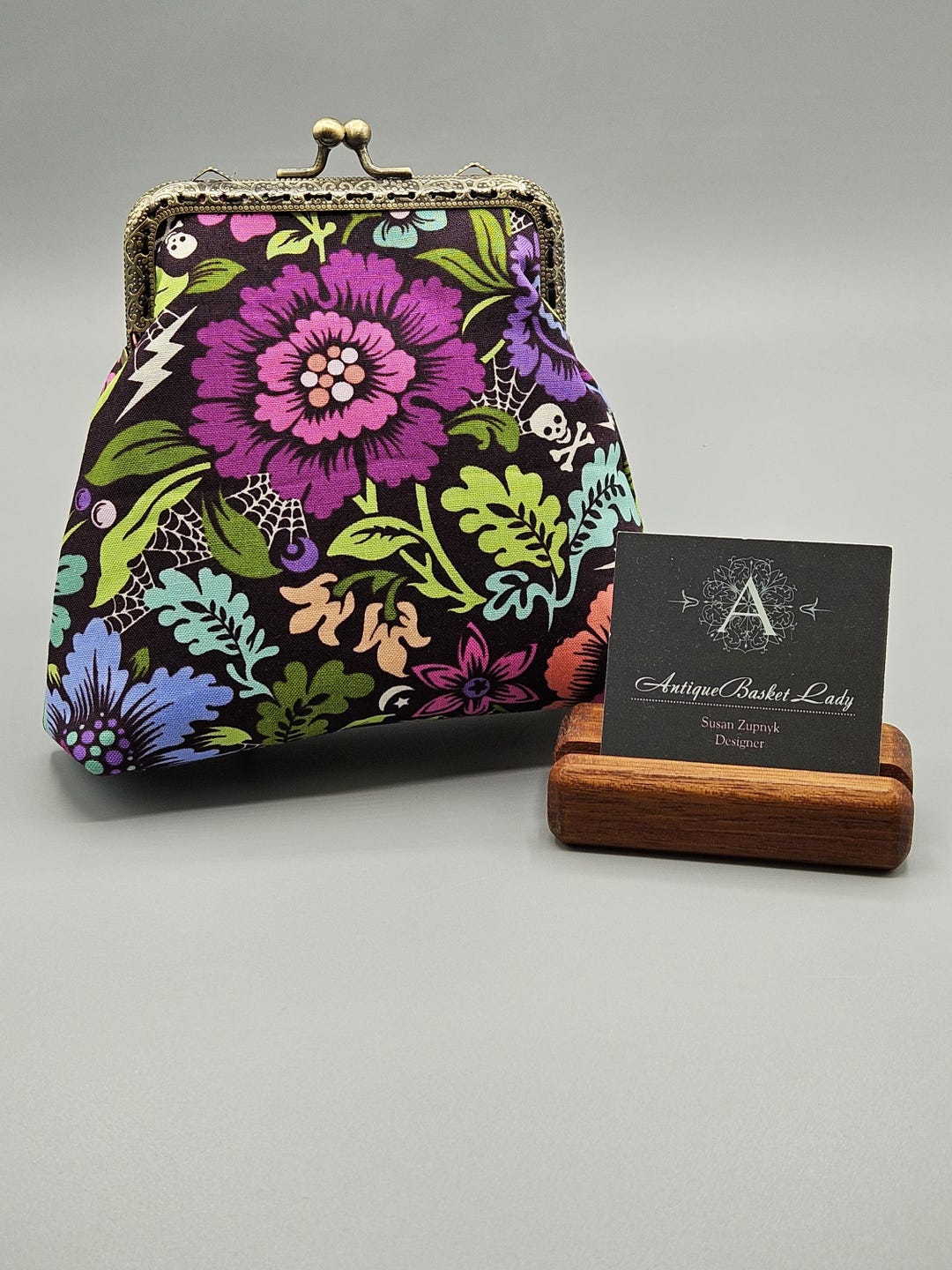 Tula Pink Night Shade Deja Vu Medium Kiss Lock Snap Purse, Halloween ...