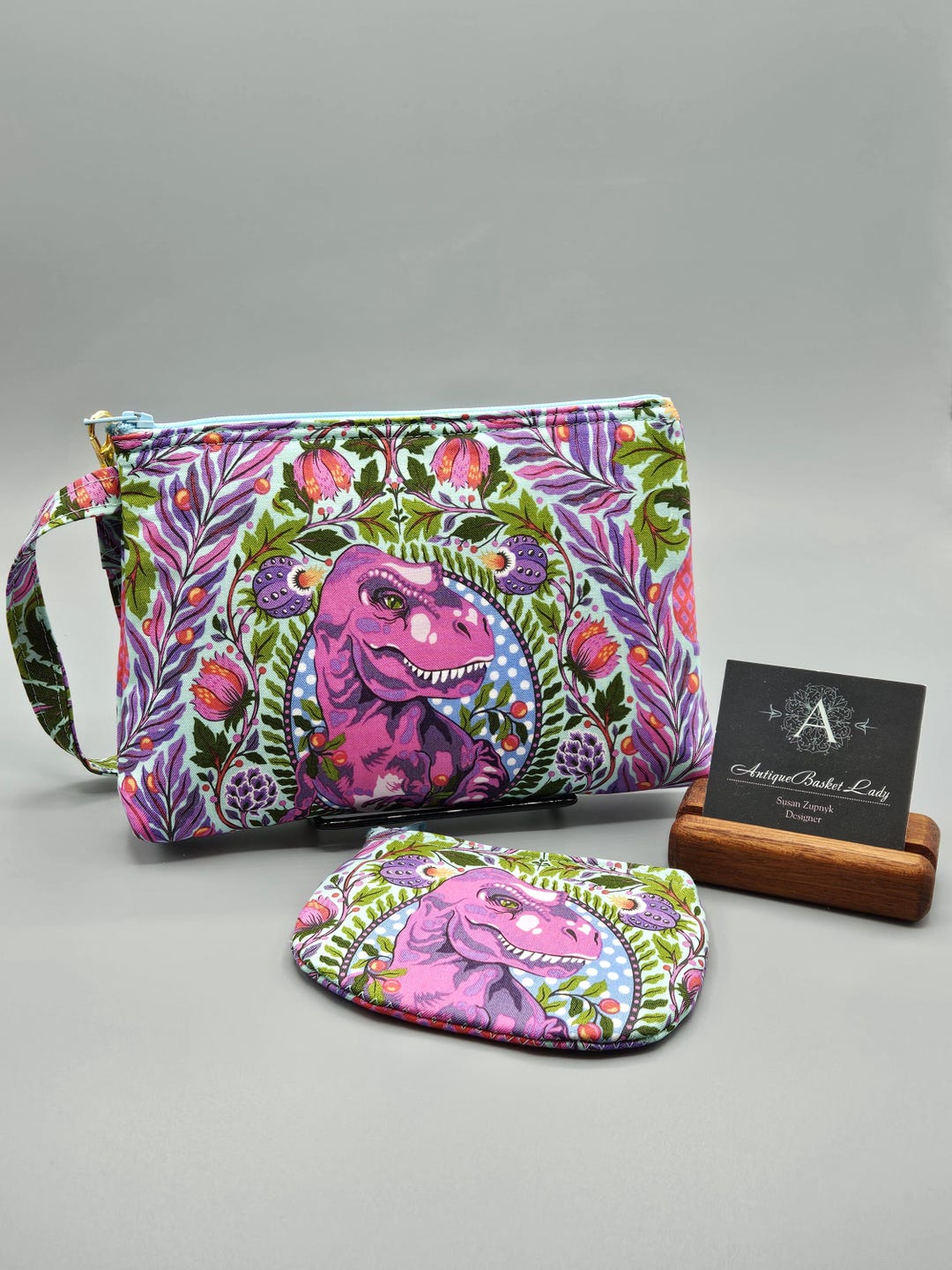 Tula Pink Trex Wristlet Set, Dinasaur Wristlet and Coin Purse Dinasaur ...