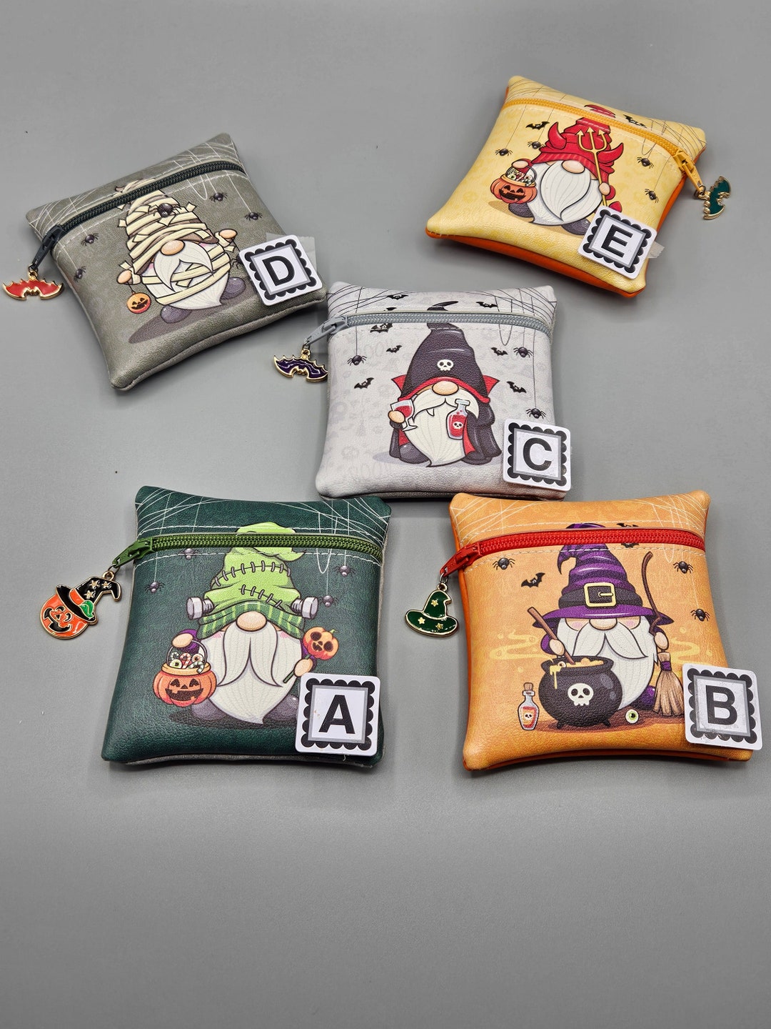 Halloween Gnome Coin Purse Vinyl Coin Purse Gnome Card Zip Wallet Vegan ...