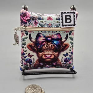 Highland Cow Coin Purse Vinyl Coin Purse Card Zip Wallet Vegan Leather ...