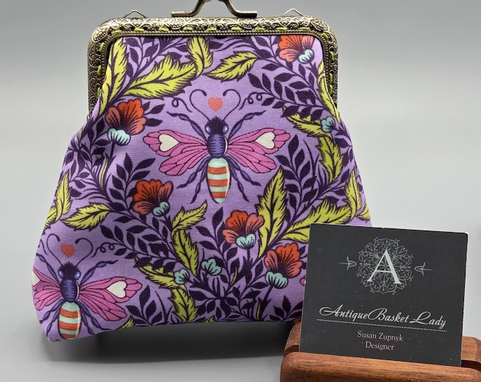 Tula Pink Shake Your Honey Maker Full Moon Forest II Medium Kiss Lock ...