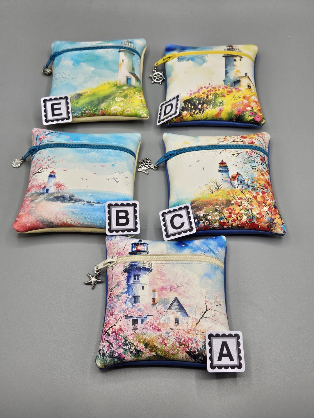 Lighthouse Coin Purse Coin Purse Lighthouse Card Zip Wallet Vegan ...