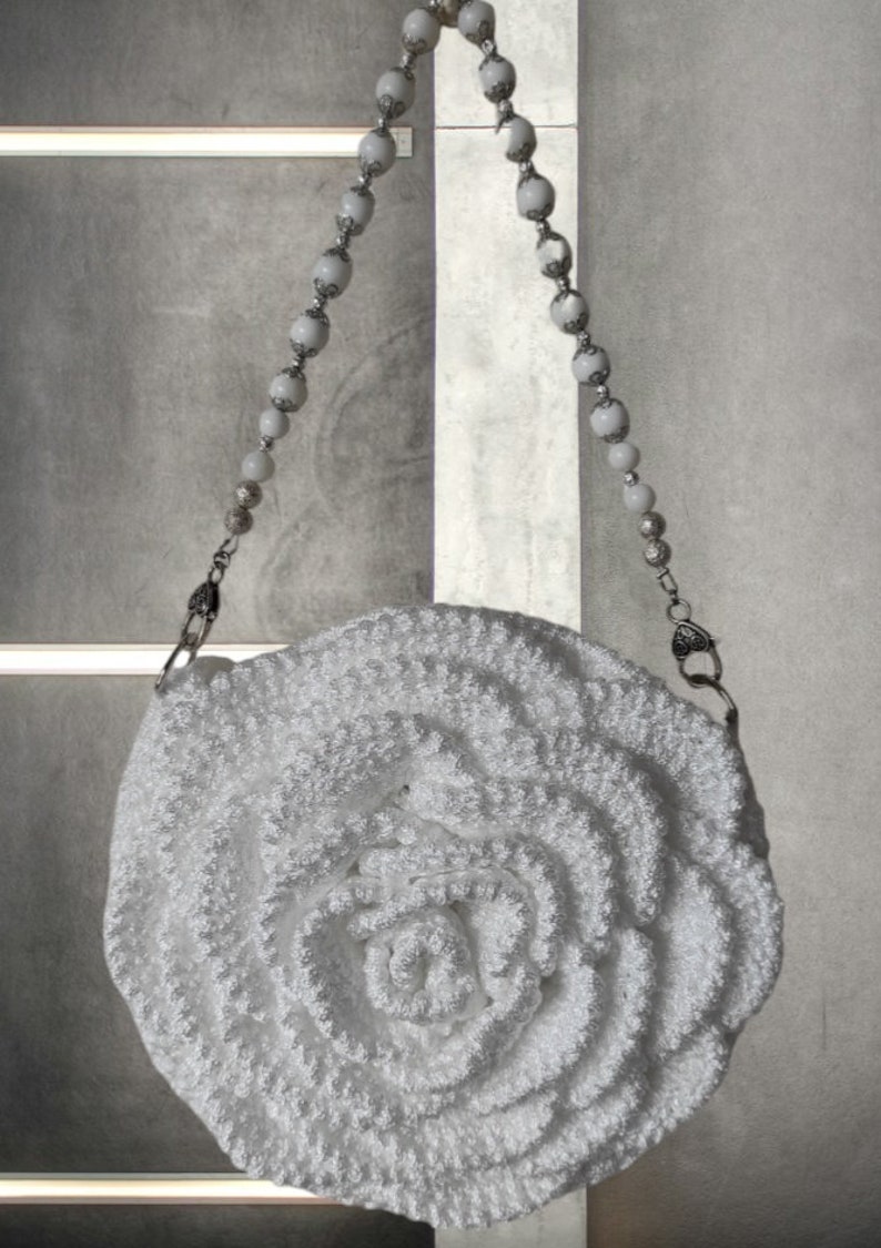 White Wedding Bag Crochet Shoulder Bag Small Crochet Bag Vintage ...