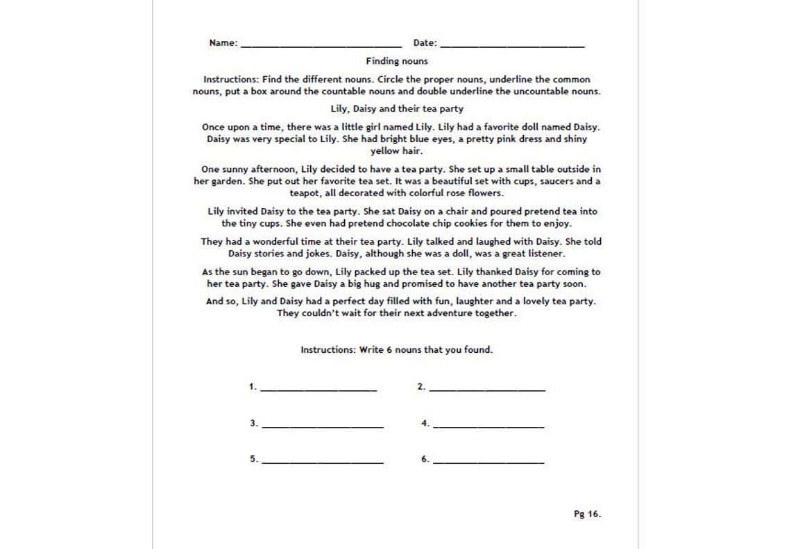 Fun Noun Worksheets, Nouns, What Are Nouns. Countable Nouns ...