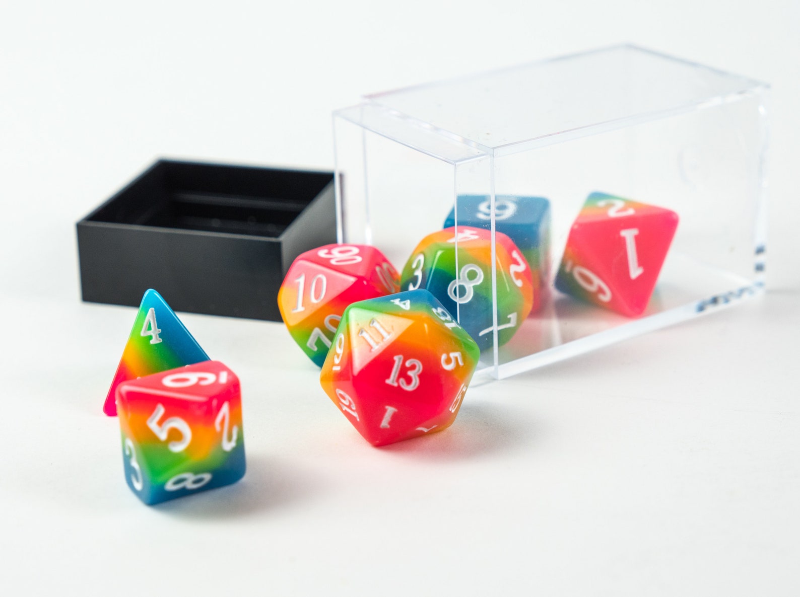 Rainbow Adventurer Rainbow Glowing Dice | Etsy
