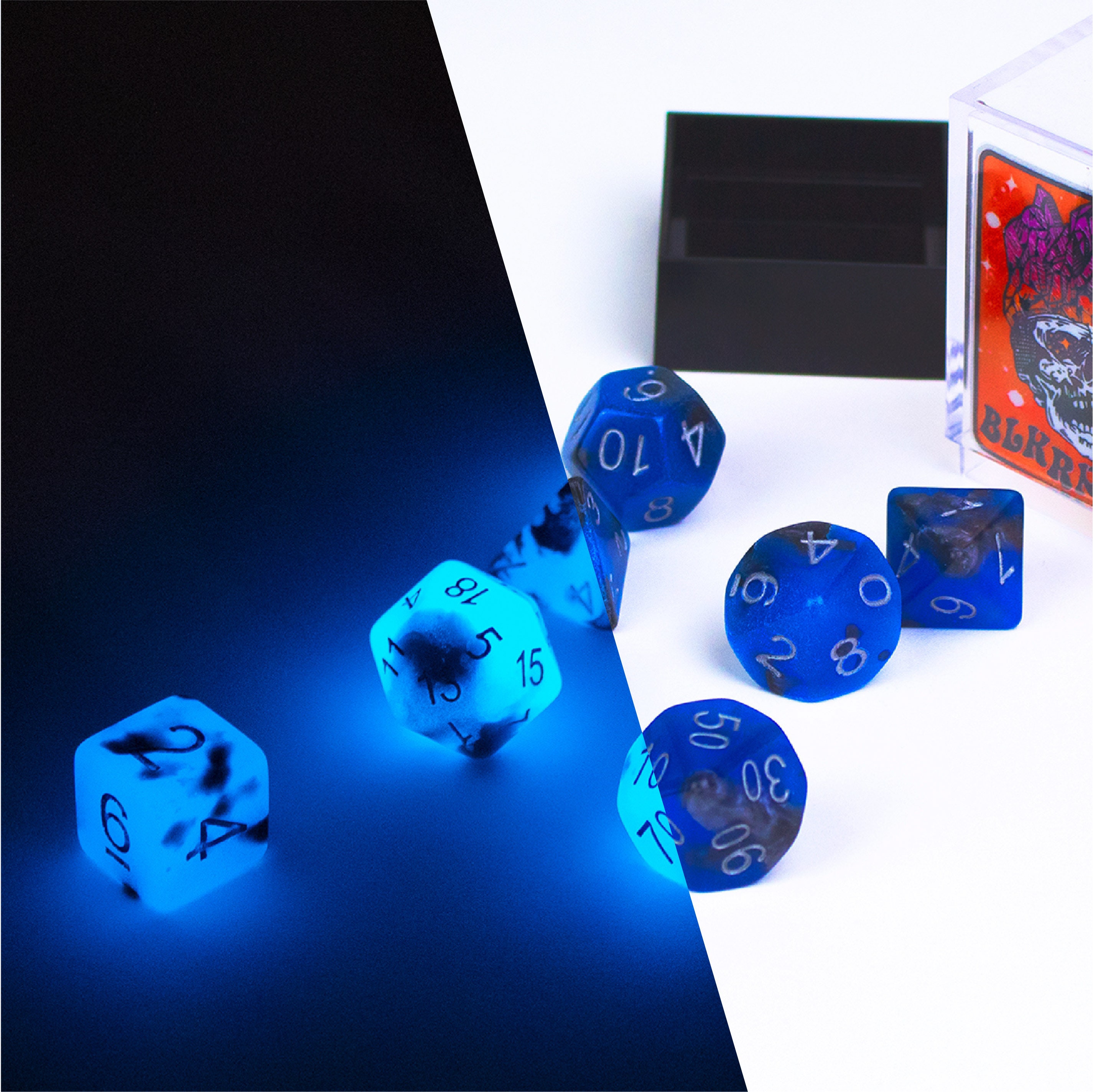 Blue Glow and Black Nekron's Ice Dice - Etsy