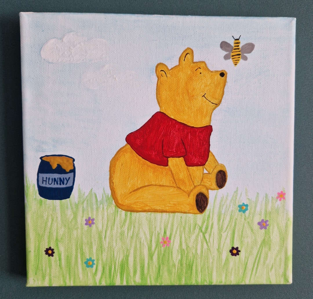 Hand Painted Winnie the Pooh Canvas - Etsy