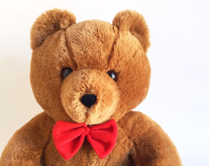 Vintage Teddy Bear, Dakin, Stuffed Animal, Fun Farm, Honey Jo, 1980s ...