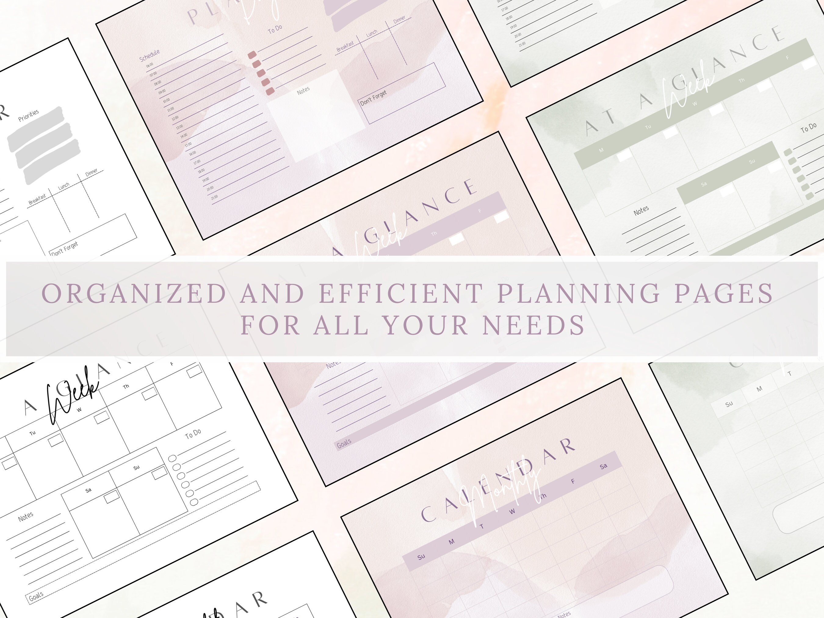Daily Planner Print, Landscape Planner, Daily Planner Sheets, Daily ...