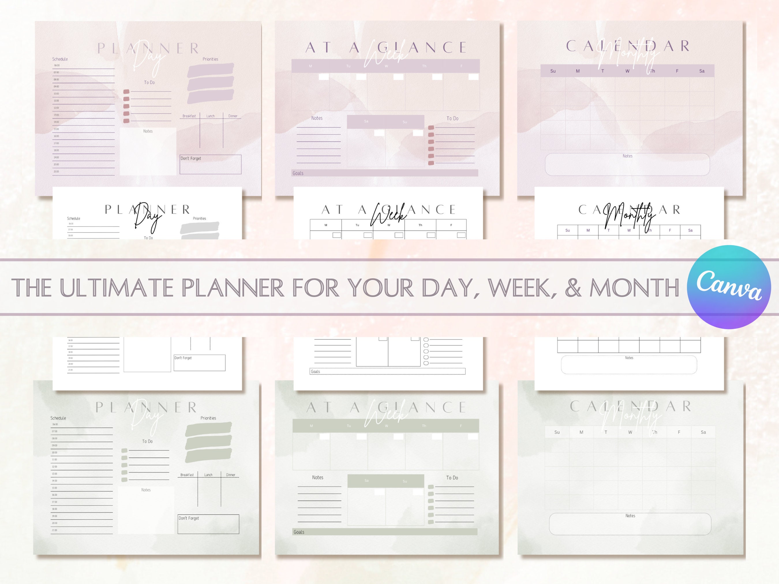 Daily Planner Print, Landscape Planner, Daily Planner Sheets, Daily ...