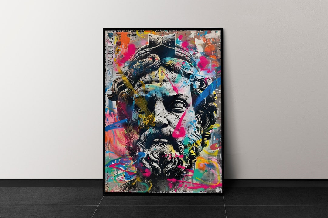 Print De 'dios Griego' Con Trazos De Graffiti. Print of 'greek God ...