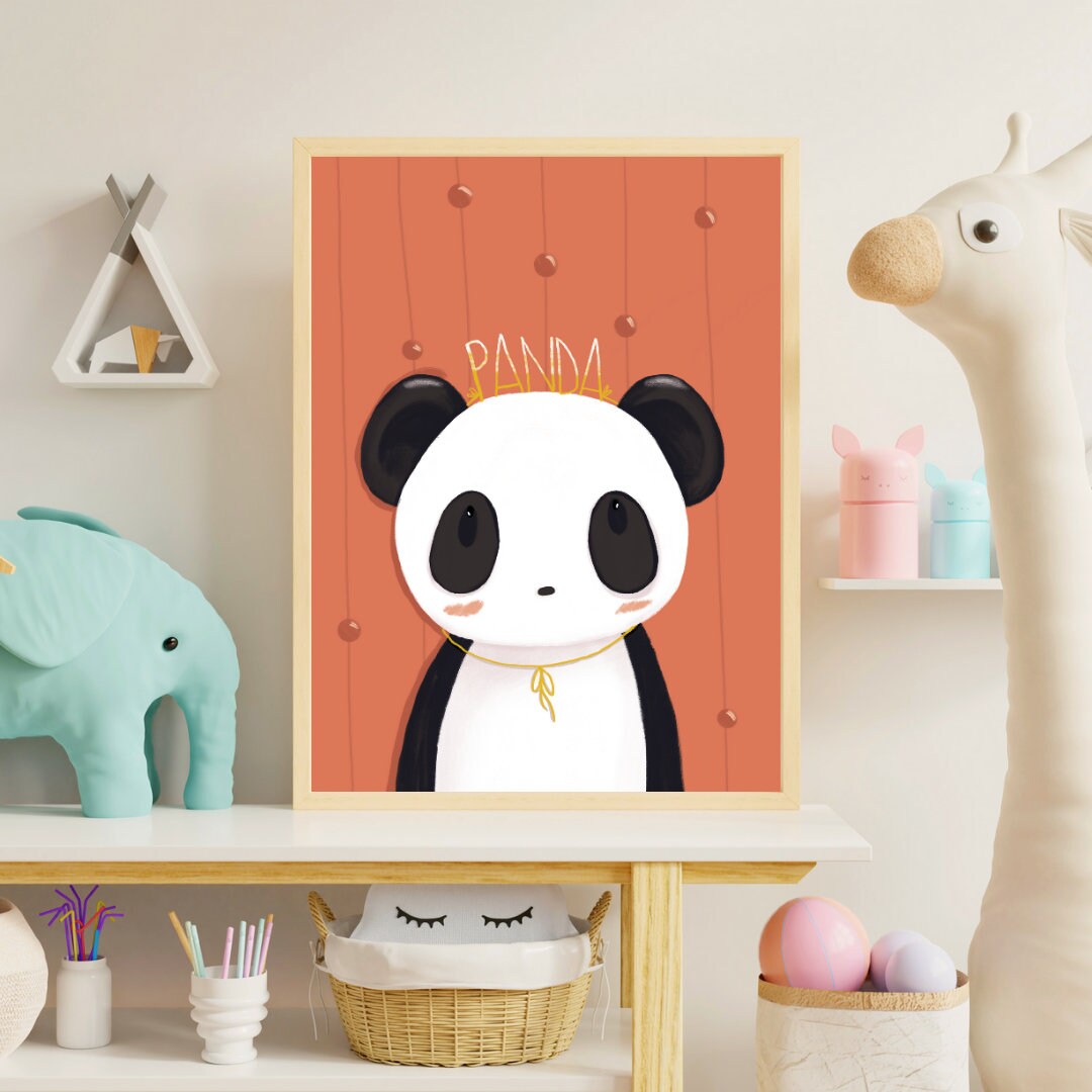 Panda Wall Decor, Animal Poster, Printable Nursery Gallery, Jungle ...