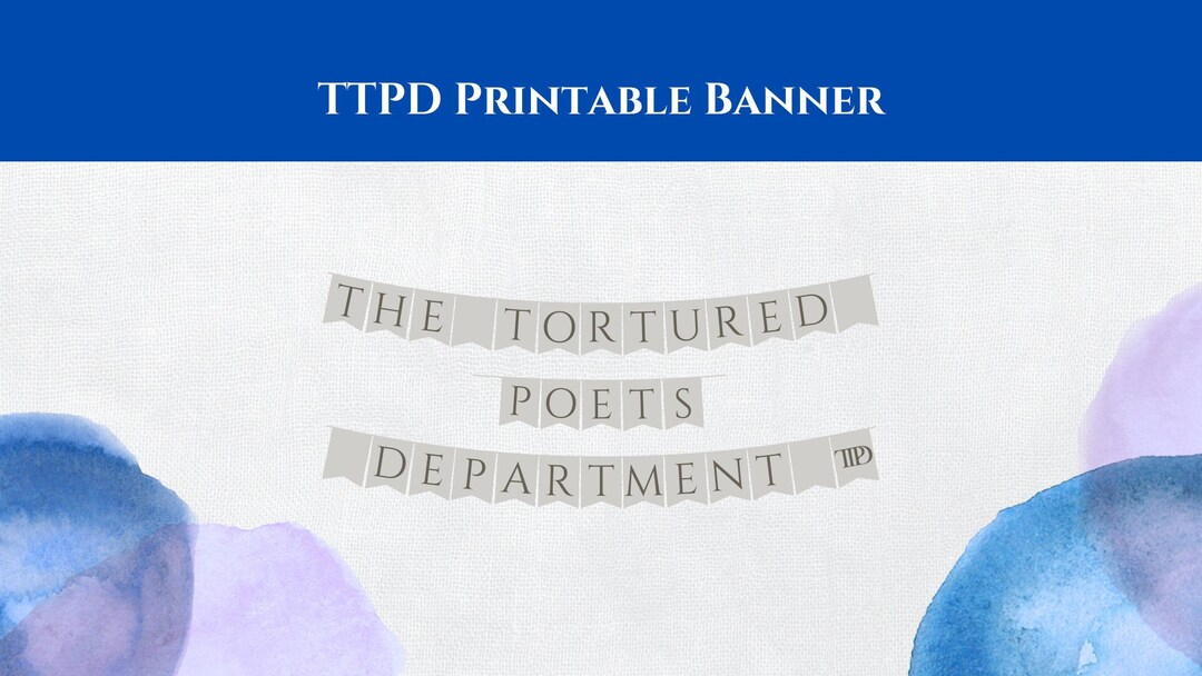 Taylor Swift the Tortured Poets Department Beige Printable Banner ...