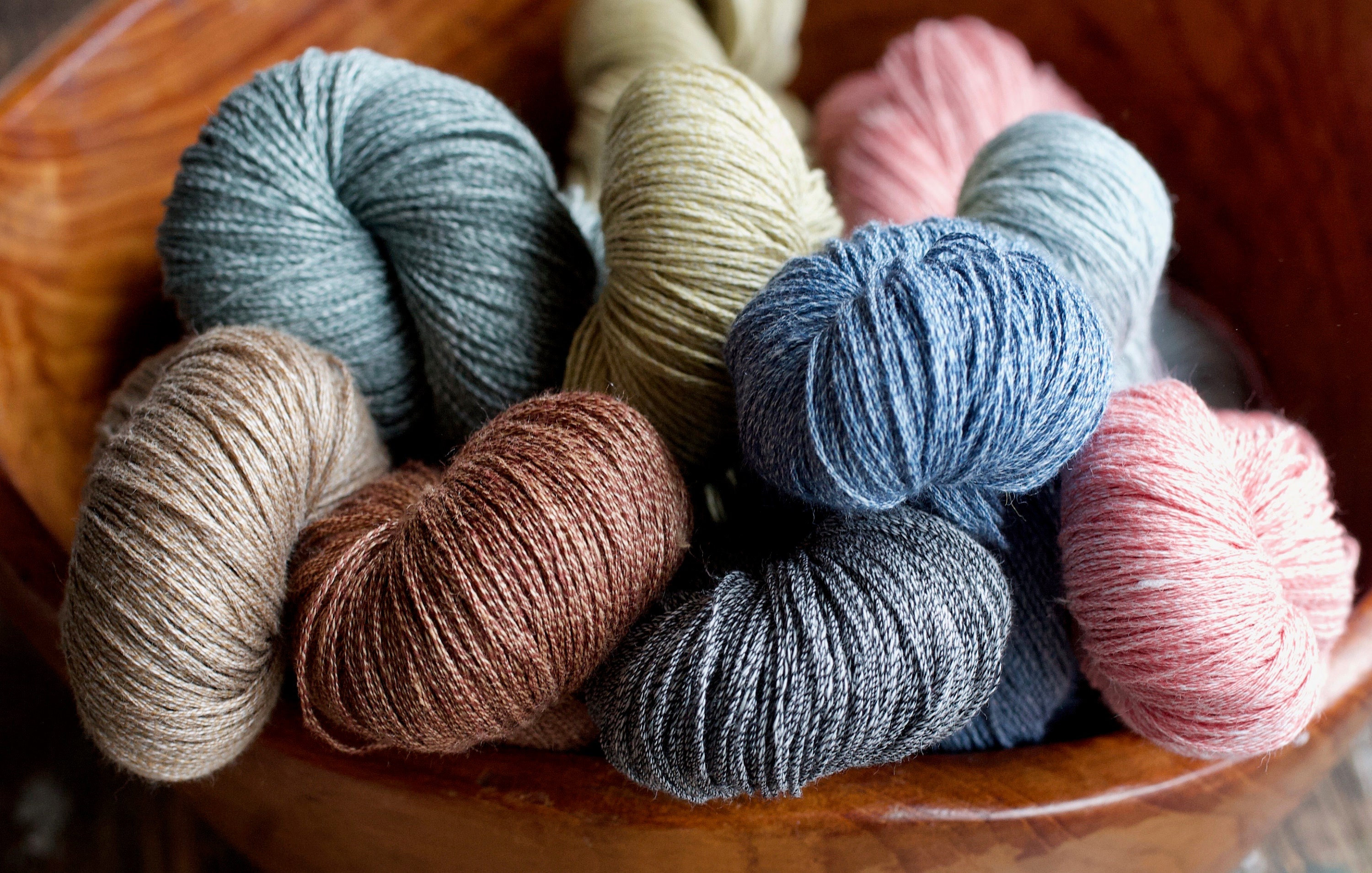 Linen yarn Light Fingering melange linen | Etsy