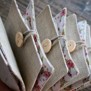 Small Linen Needle Book - Thread Button - Etsy