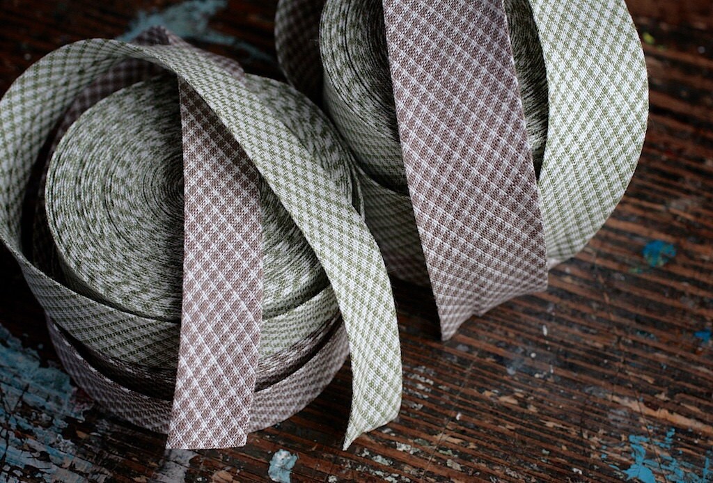 Linen Bias Tape Woven Check Linen Width 2 and 3 Cm | Etsy
