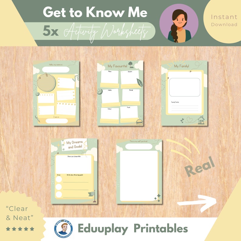 Get to Know Me 5x Activity Worksheets, Favourites, Classroom, Self ...