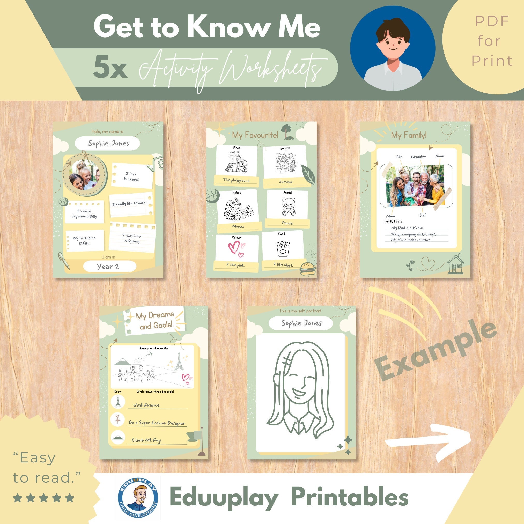 Get to Know Me - 5x Activity Worksheets, Favourites, Classroom, Self ...