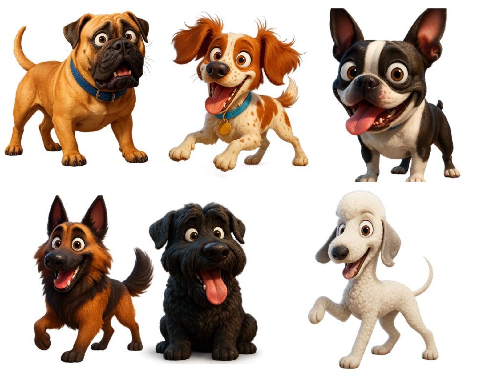 28 Cute Dog Clipart, Dog Breeds PNG Bundle – Cartoon Puppy ...