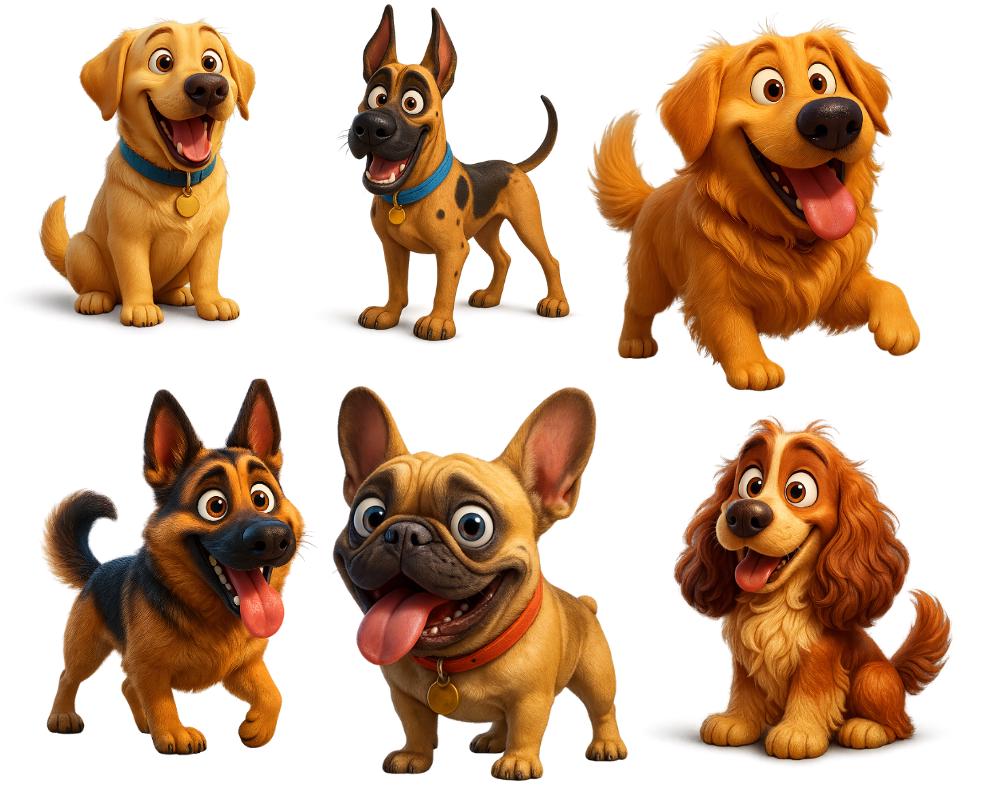 28 Cute Dog Clipart, Dog Breeds PNG Bundle – Cartoon Puppy ...
