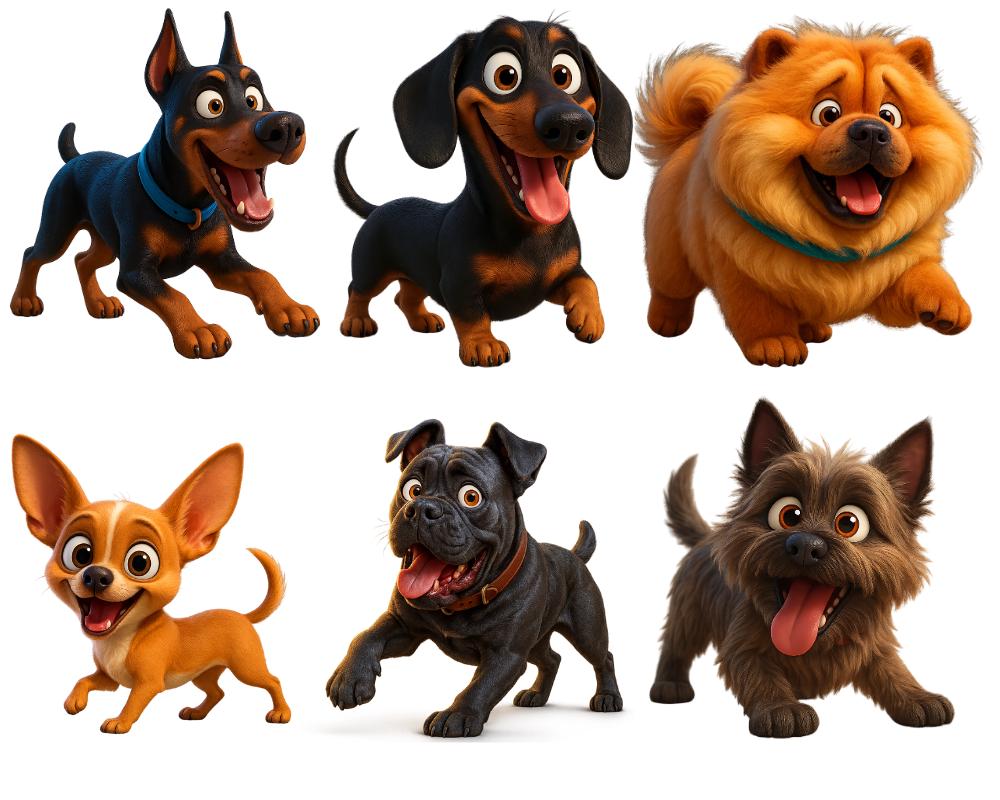 28 Cute Dog Clipart, Dog Breeds PNG Bundle – Cartoon Puppy ...