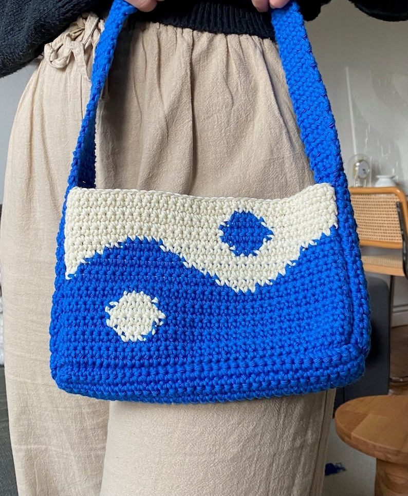 Yin and Yang Crochet Bag Pattern | Two-coloured Unique Crochet Bag - Etsy