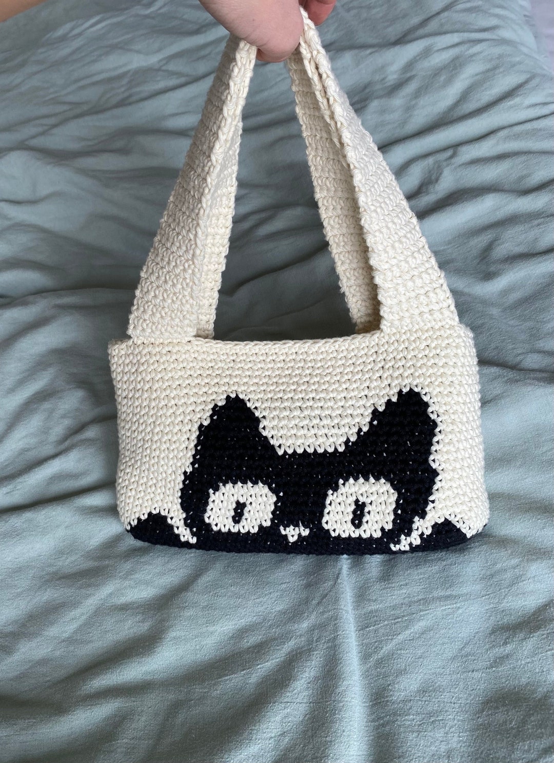 Kitten Crochet Bag Pattern | Two-coloured Cat Crochet Bag - Etsy