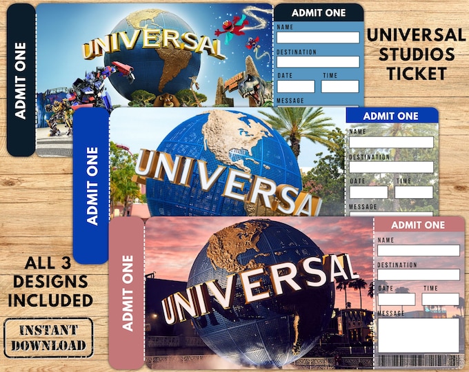 Surprise Universal Trip Ticket, Vacation Tickets, Boarding Pass ...