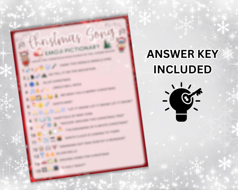 Christmas Emoji Pictionary Game, Christmas Printable Game, Holiday ...