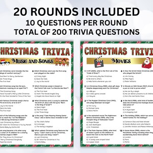 Printable Christmas Trivia Game, Christmas Party Game, Christmas Game ...
