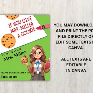 If You Give Your Teacher a Cookie, Teacher Appreciation Gift End of ...