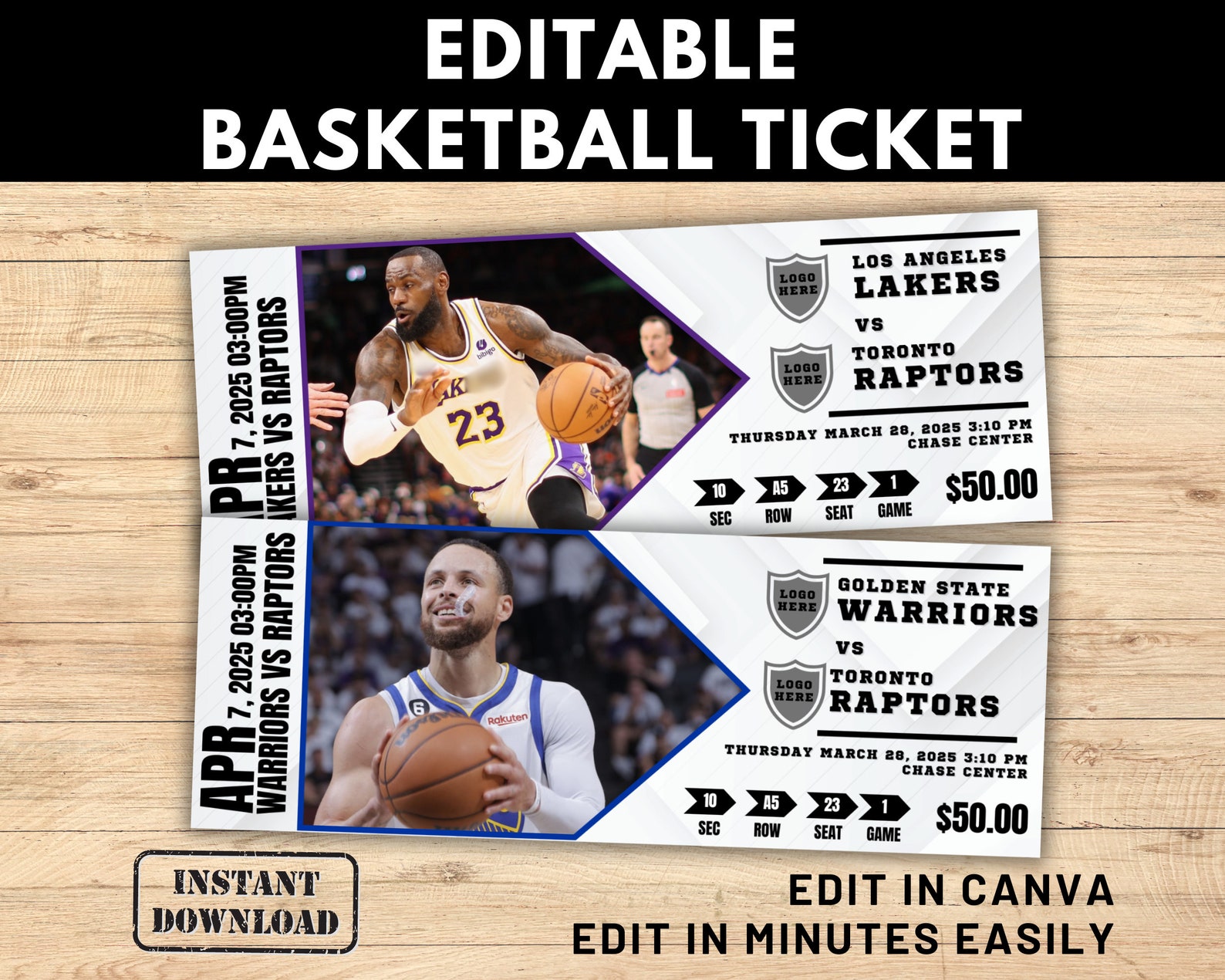 Editable Basketball Tickets, Sports Tickets, Basketball Surprise Ticket ...