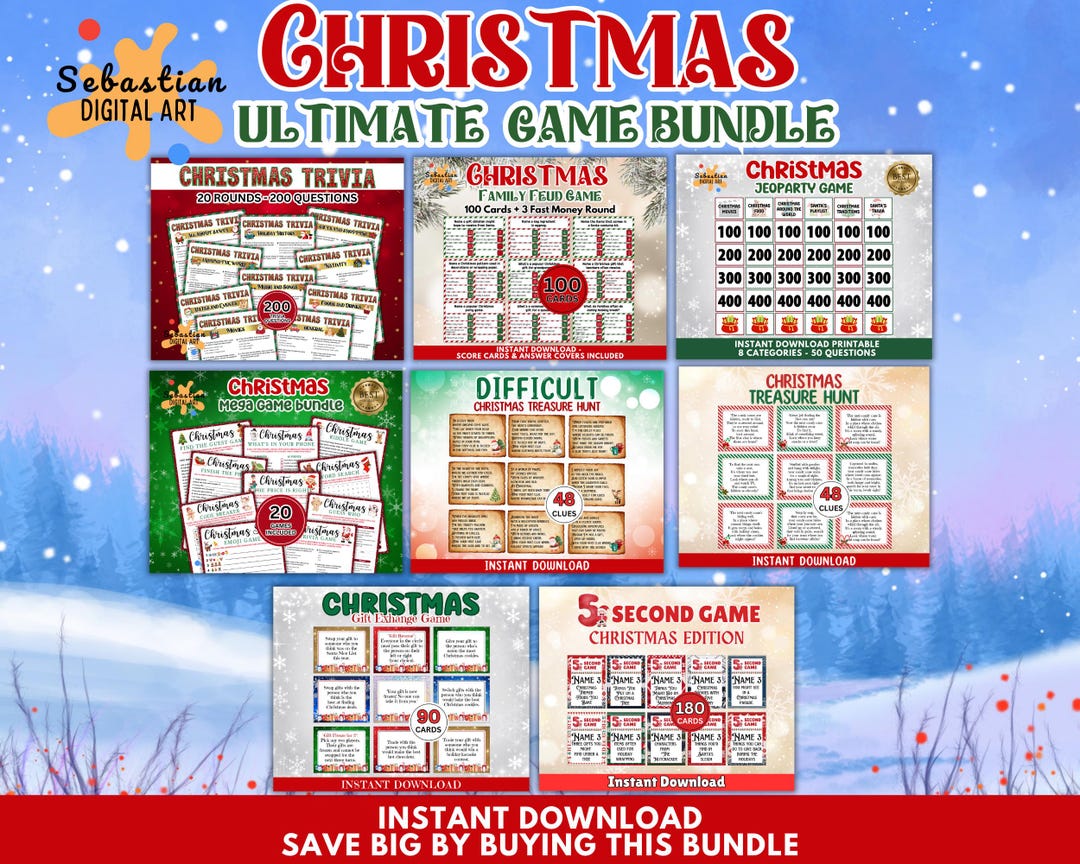 Ultimate Printable Christmas Game Bundle | Printable Christmas Games ...