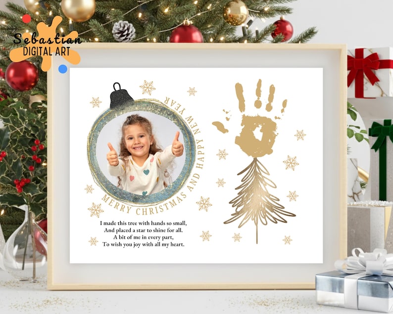 Christmas Handprint Poem DIY Art Craft Bundle, Printable Christmas ...