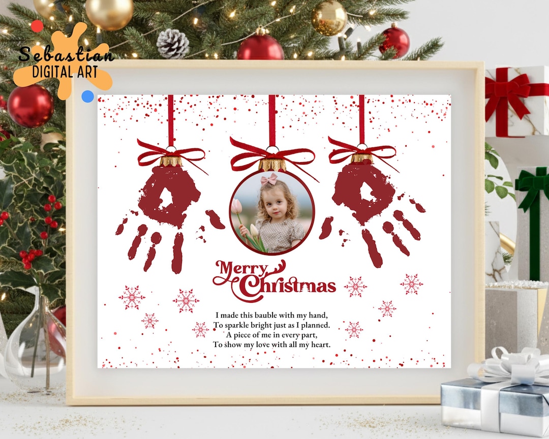 Christmas Handprint Poem DIY Art Craft Bundle, Printable Christmas ...