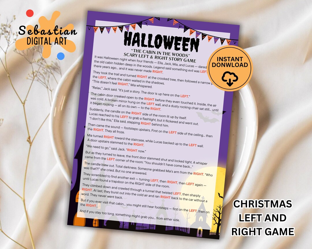 Halloween Left Right Game, Right Left Halloween Game, Halloween Pass ...