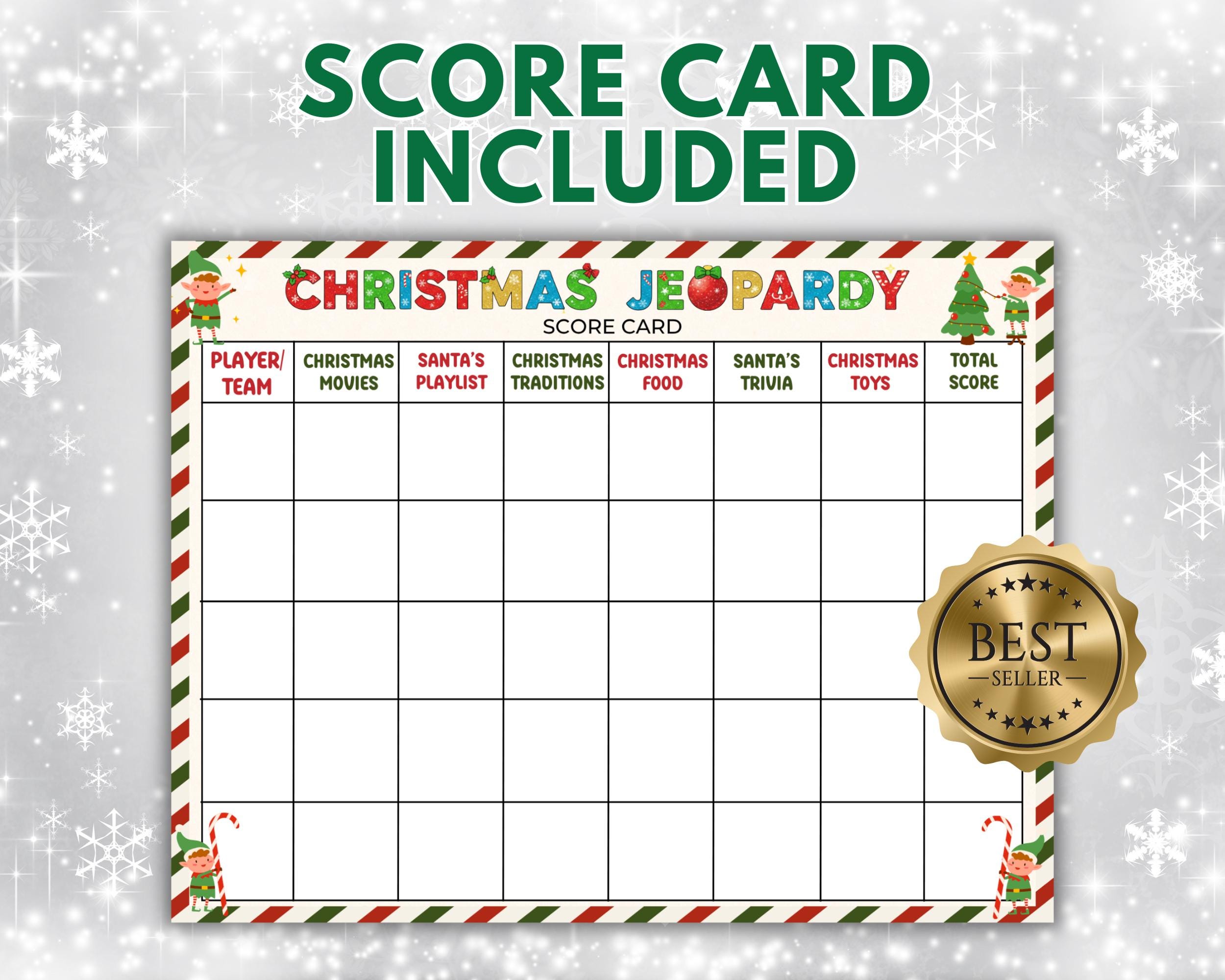 Christmas Jeopardy Game, Printable Holiday Trivia, Christmas Office ...