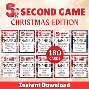 Christmas 5 Second Game, Printable Christmas Game, Christmas Party Game ...