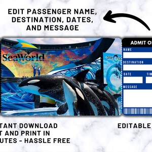 Seaworld Ticket, Seaworld Trip Ticket, Theme Park Surprise, Vacation ...